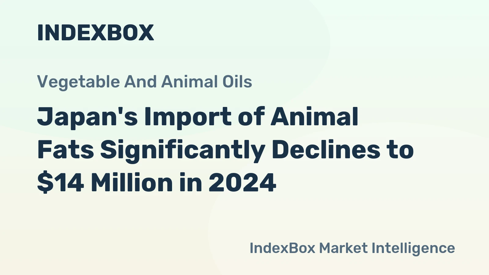 Japan's Import of Animal Fats Significantly Declines to $14 Million in 2024