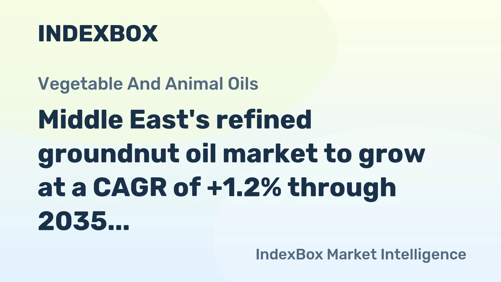 Middle East's refined groundnut oil market to grow at a CAGR of +1.2% through 2035, reaching $411M in value
