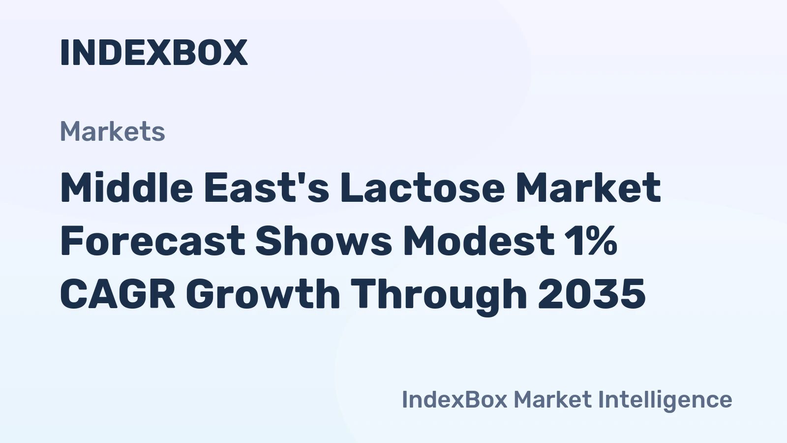 Middle East's Lactose Market Forecast Shows Modest 1% CAGR Growth Through 2035