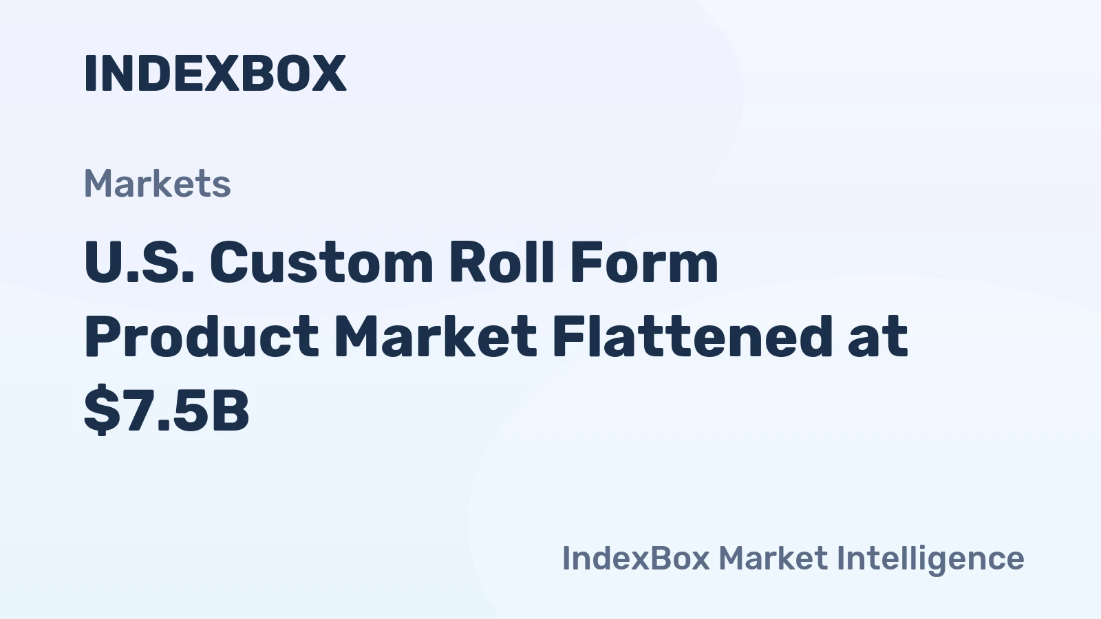 U.S. Custom Roll Form Product Market Flattened at $7.5B