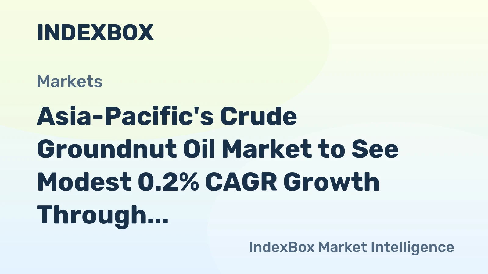 Asia-Pacific's Crude Groundnut Oil Market to See Modest 0.2% CAGR Growth Through 2035