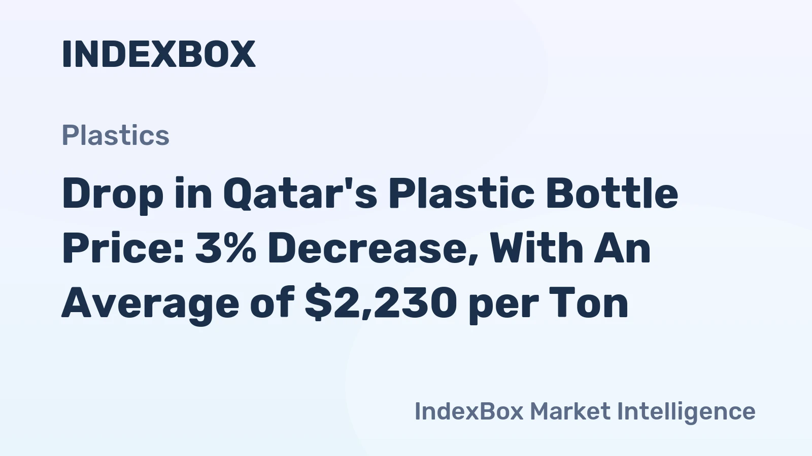 Drop in Qatar's Plastic Bottle Price: 3% Decrease, With An Average of $2,230 per Ton