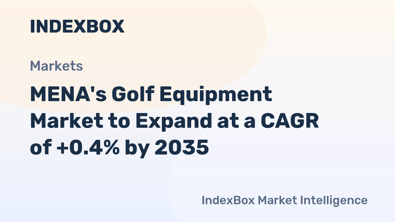 MENA's Golf Equipment Market to Expand at a CAGR of +0.4% by 2035