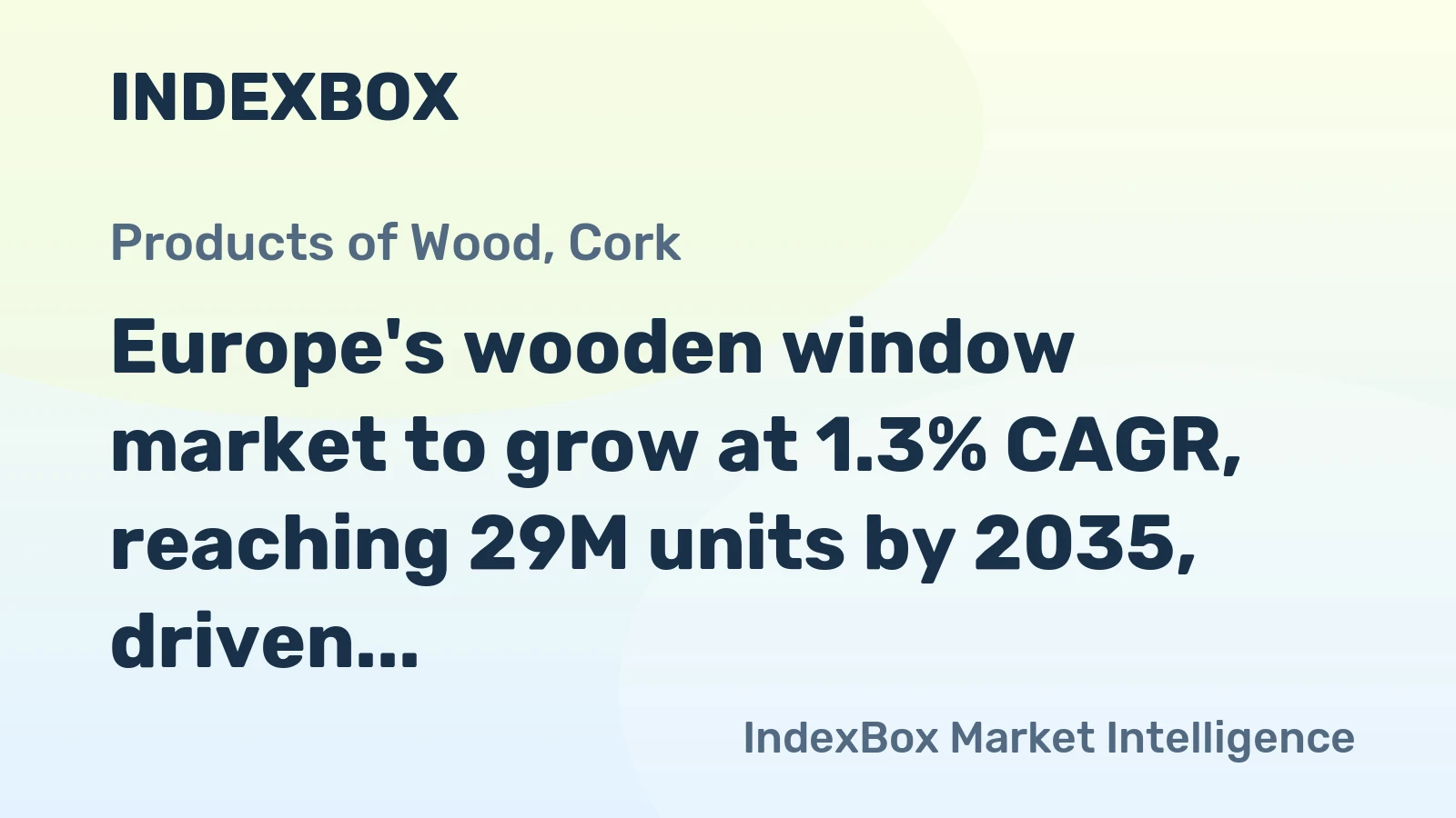 Europe's wooden window market to grow at 1.3% CAGR, reaching 29M units by 2035, driven by sustained demand.