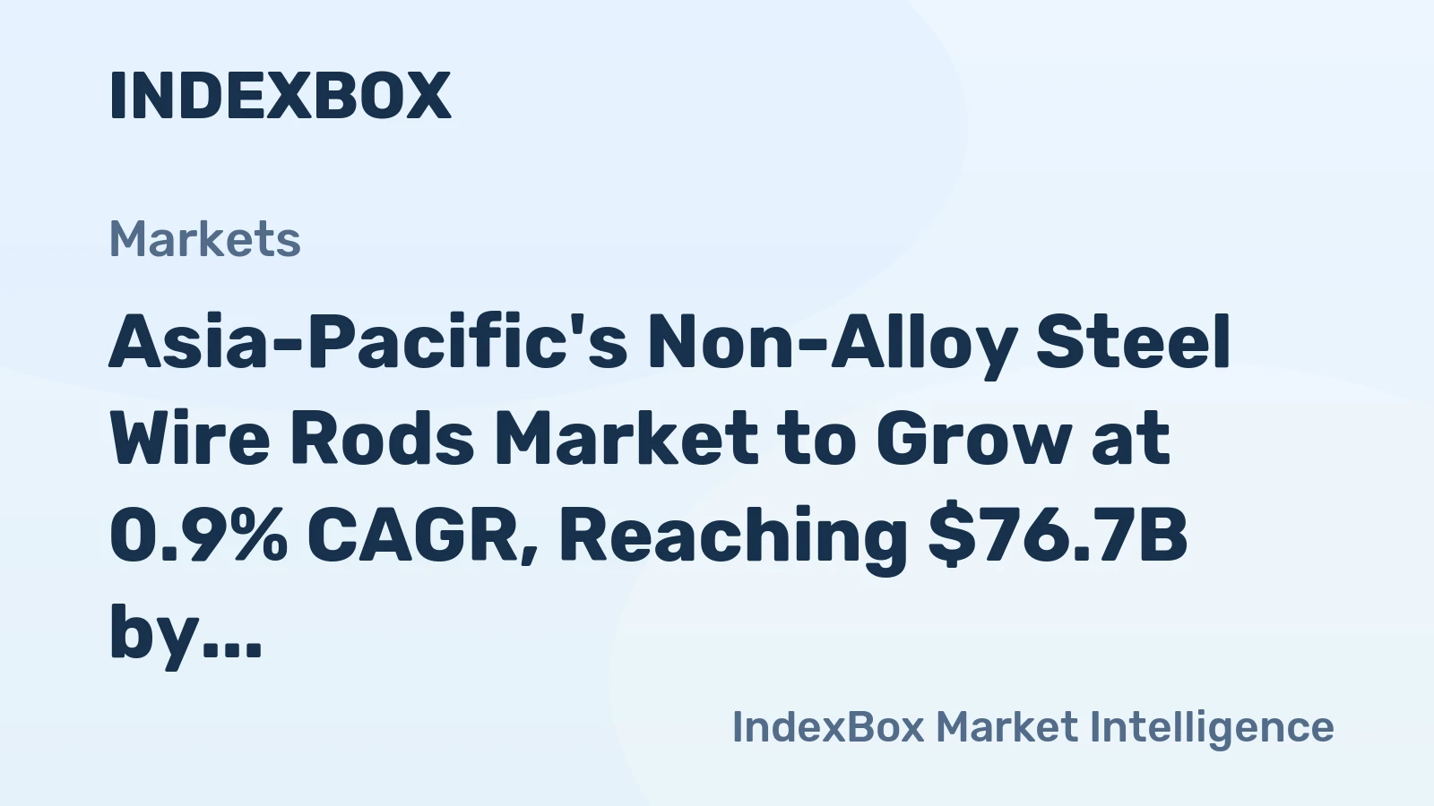 Asia-Pacific's Non-Alloy Steel Wire Rods Market to Grow at 0.9% CAGR, Reaching $76.7B by 2035