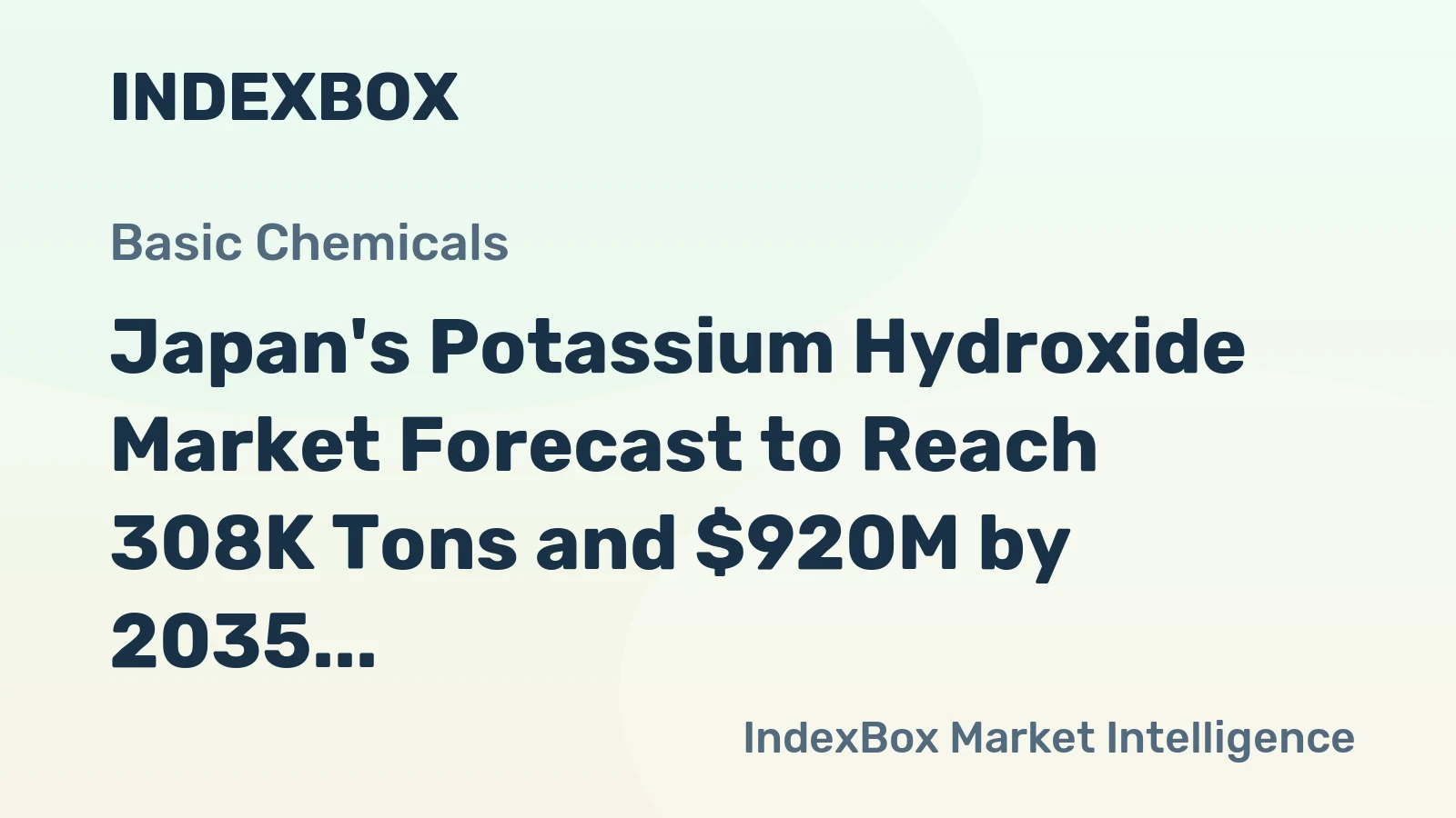 Japan's Potassium Hydroxide Market Forecast to Reach 308K Tons and $920M by 2035