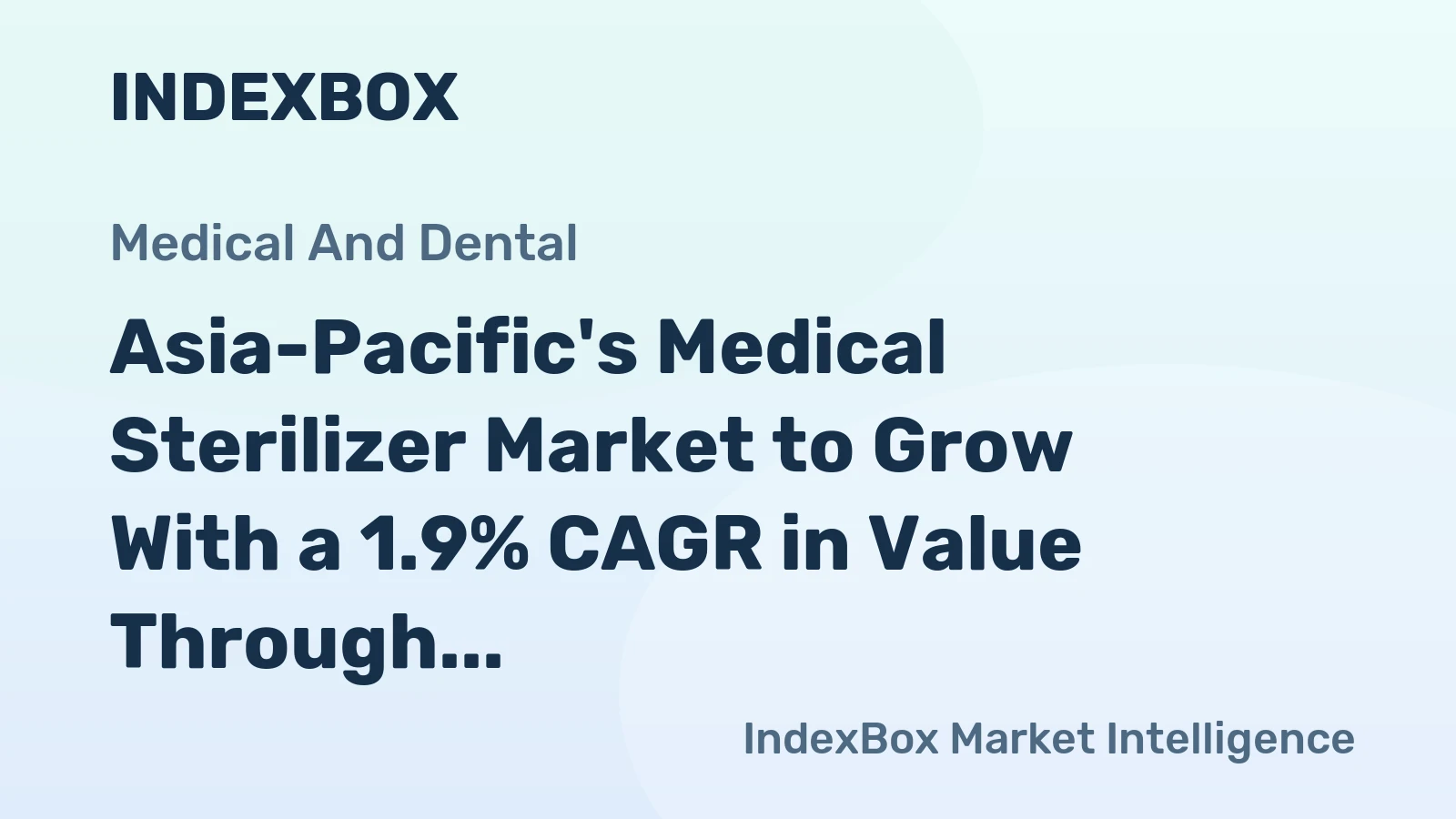 Asia-Pacific's Medical Sterilizer Market to Grow With a 1.9% CAGR in Value Through 2035