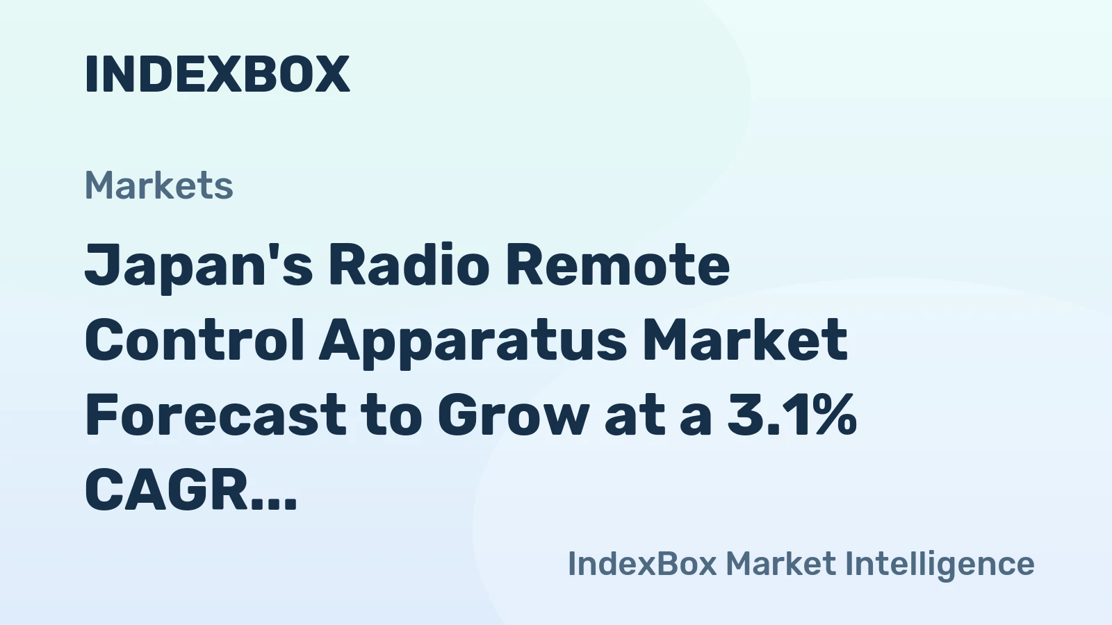 Japan's Radio Remote Control Apparatus Market Forecast to Grow at a 3.1% CAGR Through 2035