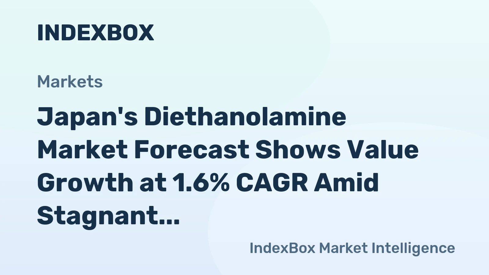 Japan's Diethanolamine Market Forecast Shows Value Growth at 1.6% CAGR Amid Stagnant Volume