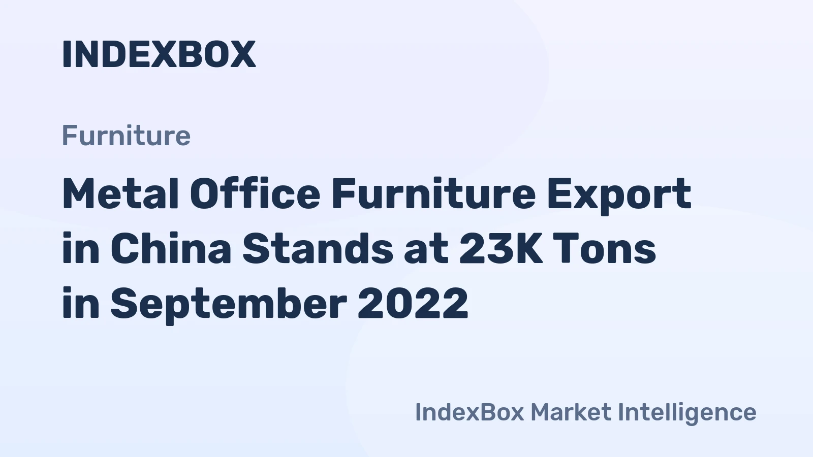 Metal Office Furniture Export in China Stands at 23K Tons in September 2022