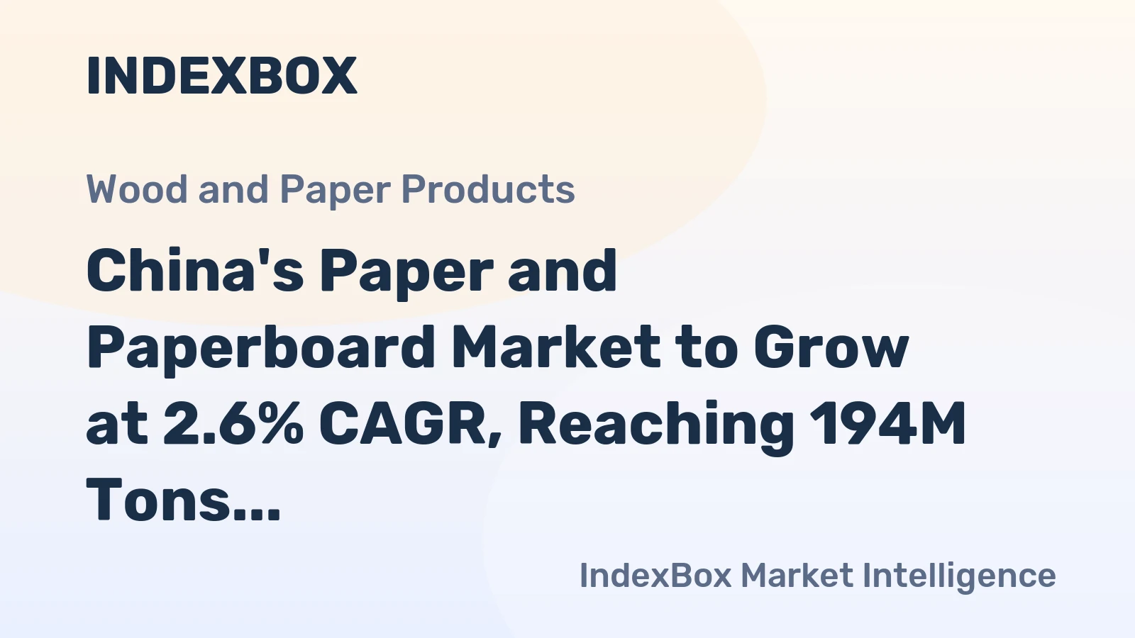 China's Paper and Paperboard Market to Grow at 2.6% CAGR, Reaching 194M Tons by 2035