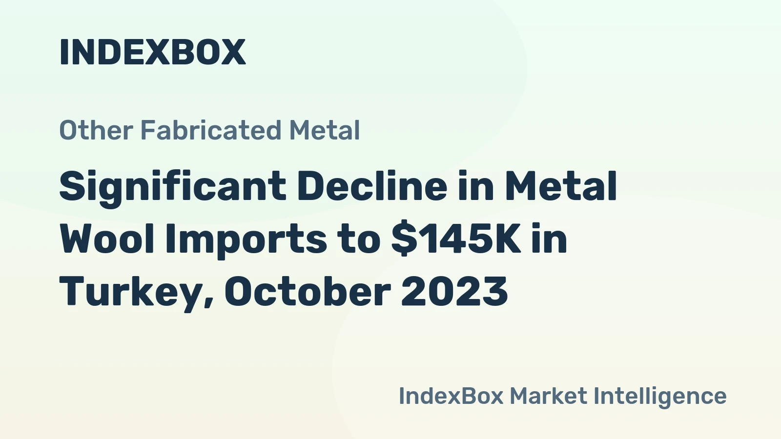 Significant Decline in Metal Wool Imports to $145K in Turkey, October 2023
