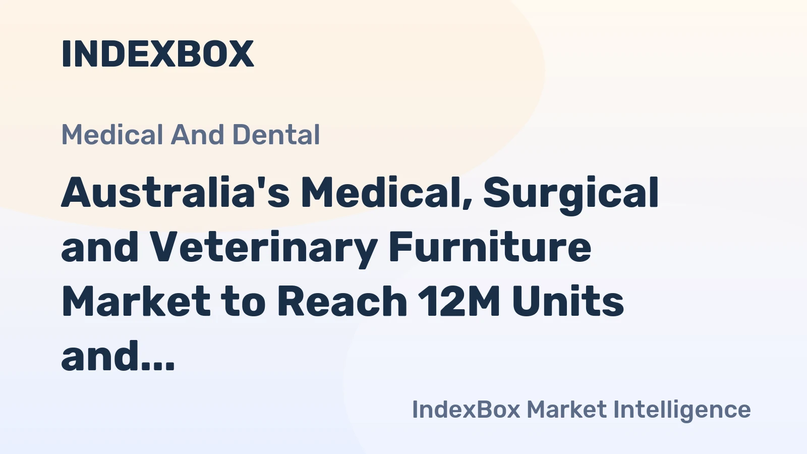 Australia's Medical, Surgical and Veterinary Furniture Market to Reach 12M Units and $299M in Value by 2035
