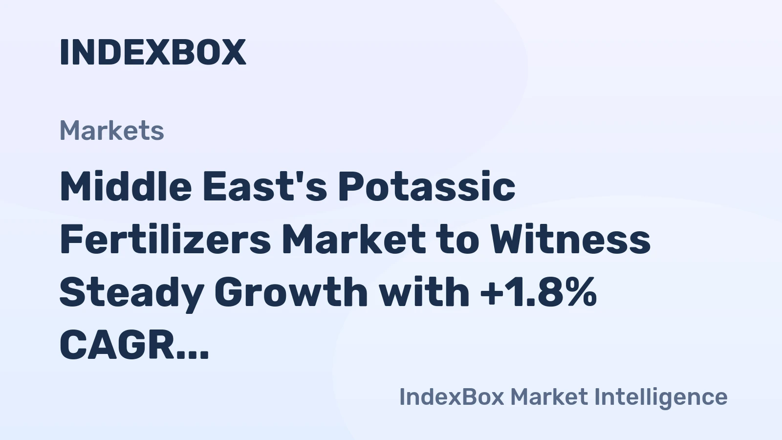 Middle East's Potassic Fertilizers Market to Witness Steady Growth with +1.8% CAGR, Reaching $2.2B by 2035