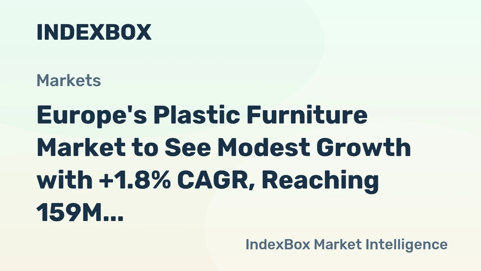 Europe's Plastic Furniture Market to See Modest Growth with +1.8% CAGR, Reaching 159M Units by 2035