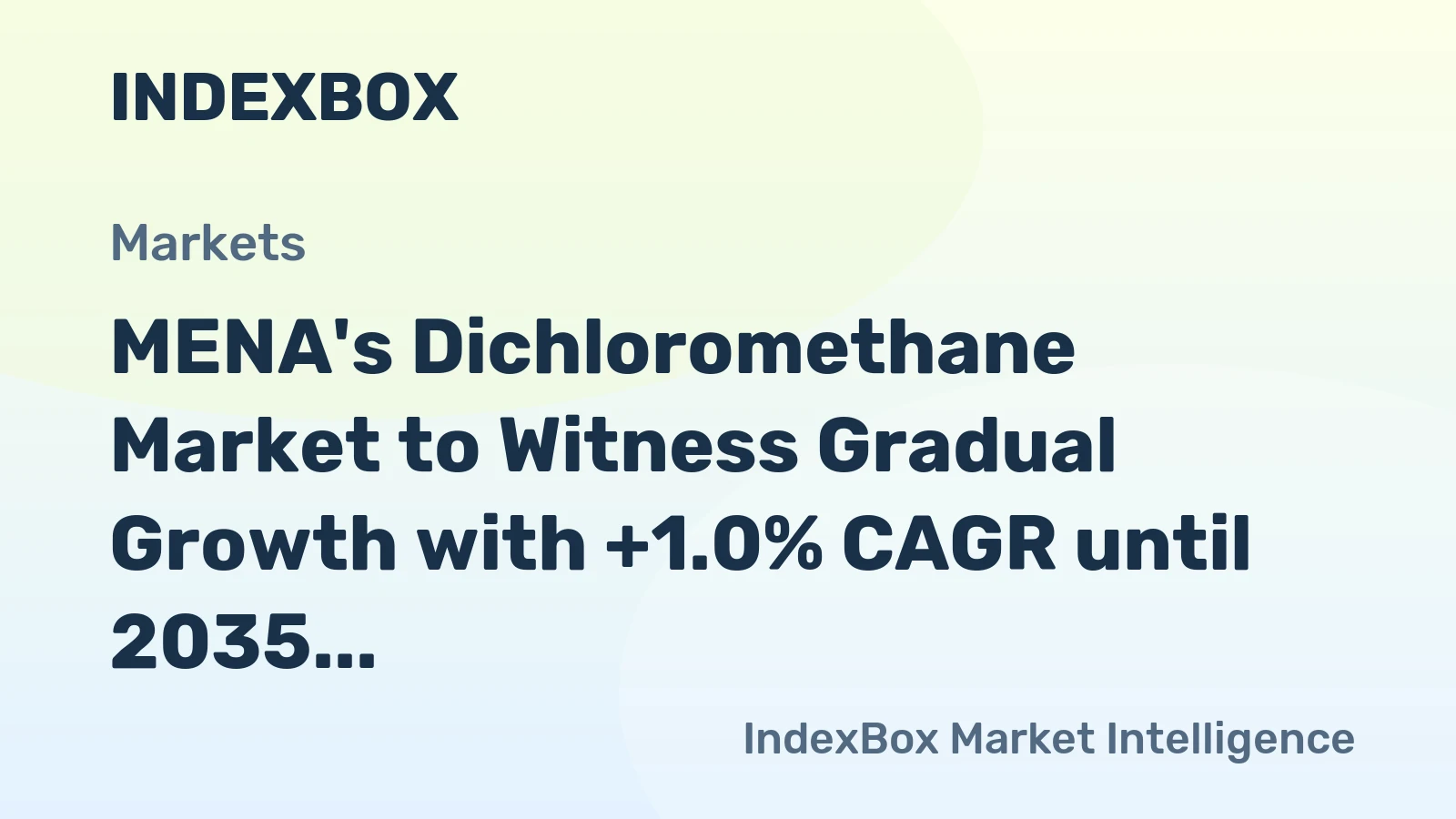 MENA's Dichloromethane Market to Witness Gradual Growth with +1.0% CAGR until 2035