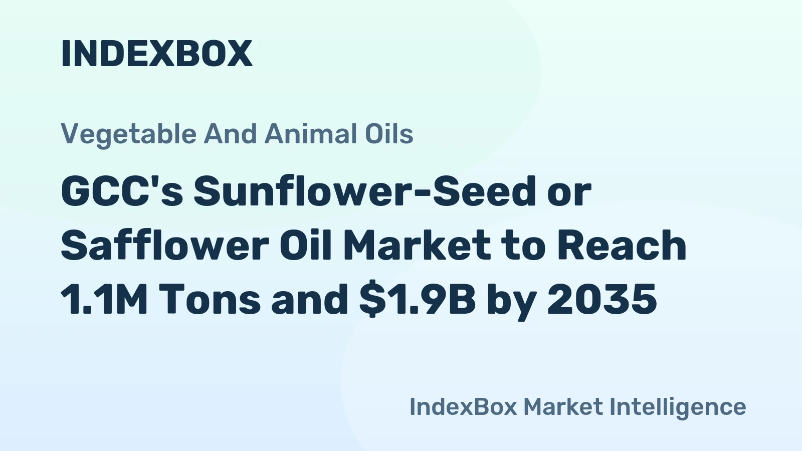GCC's Sunflower-Seed or Safflower Oil Market to Reach 1.1M Tons and $1.9B by 2035