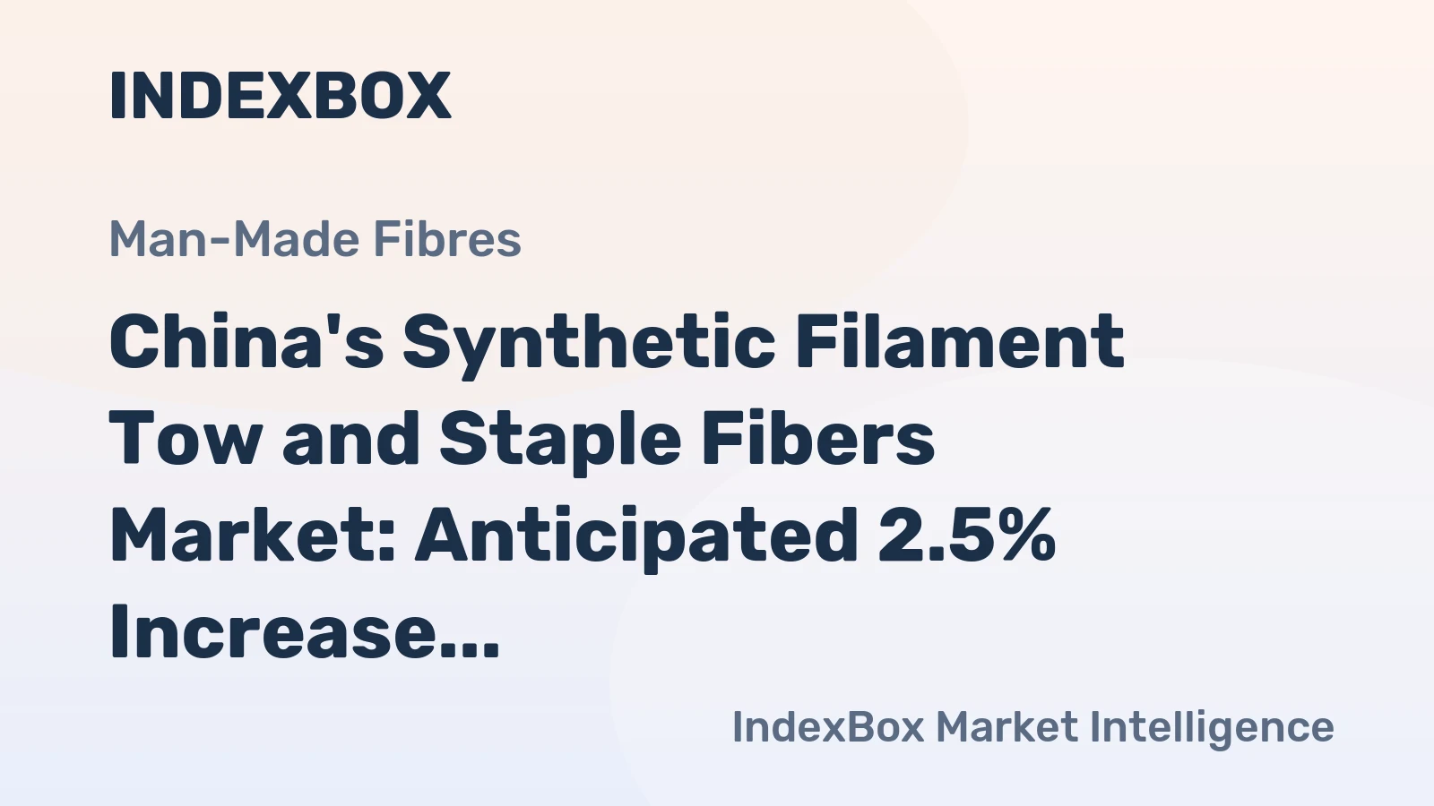China's Synthetic Filament Tow and Staple Fibers Market: Anticipated 2.5% Increase in Volume and 2.6% Increase in Value Forecasted for 2024-2035