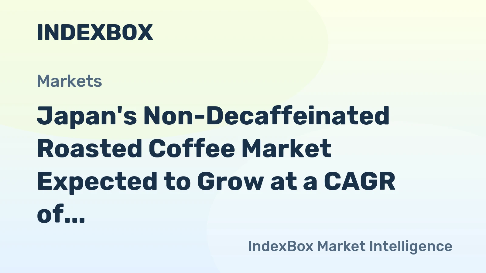 Japan's Non-Decaffeinated Roasted Coffee Market Expected to Grow at a CAGR of +2.5% by 2035
