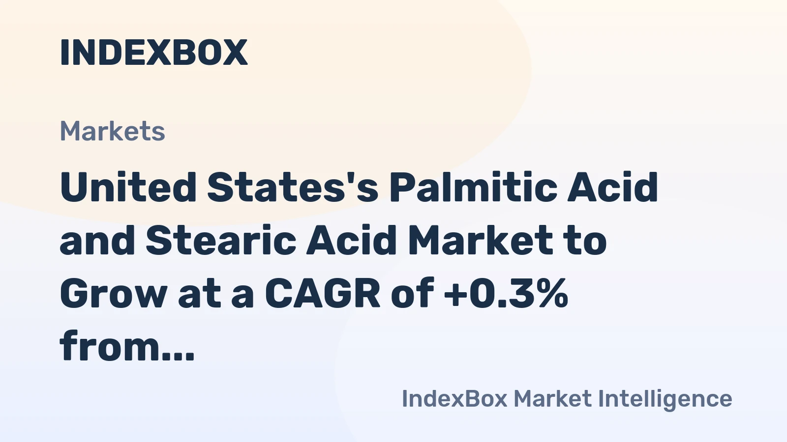 United States's Palmitic Acid and Stearic Acid Market to Grow at a CAGR of +0.3% from 2024 to 2035