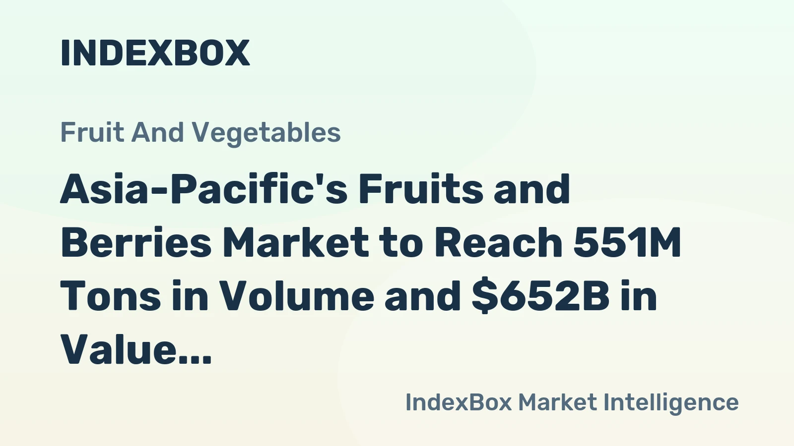 Asia-Pacific's Fruits and Berries Market to Reach 551M Tons in Volume and $652B in Value by 2035