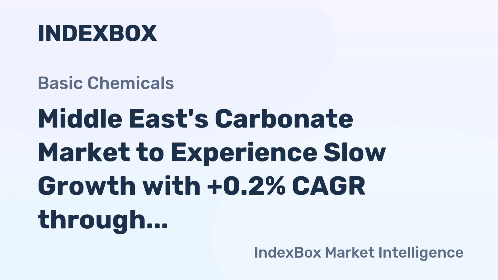Middle East's Carbonate Market to Experience Slow Growth with +0.2% CAGR through 2035