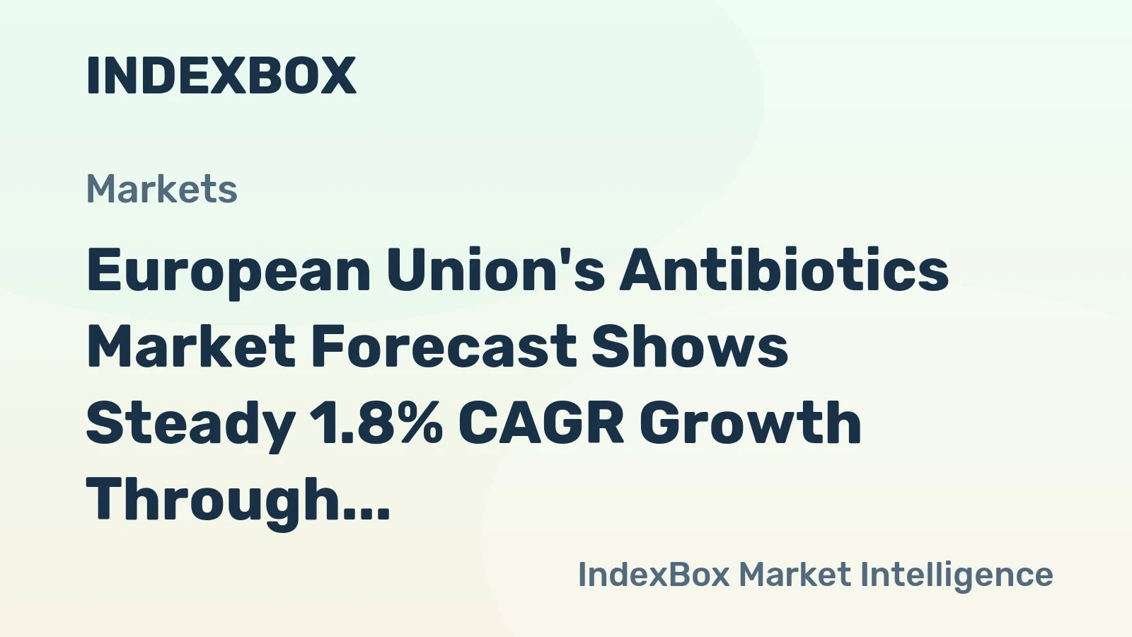 European Union's Antibiotics Market Forecast Shows Steady 1.8% CAGR Growth Through 2035