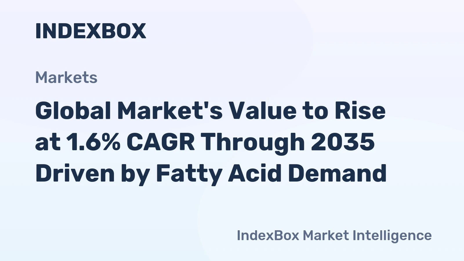 Global Market's Value to Rise at 1.6% CAGR Through 2035 Driven by Fatty Acid Demand