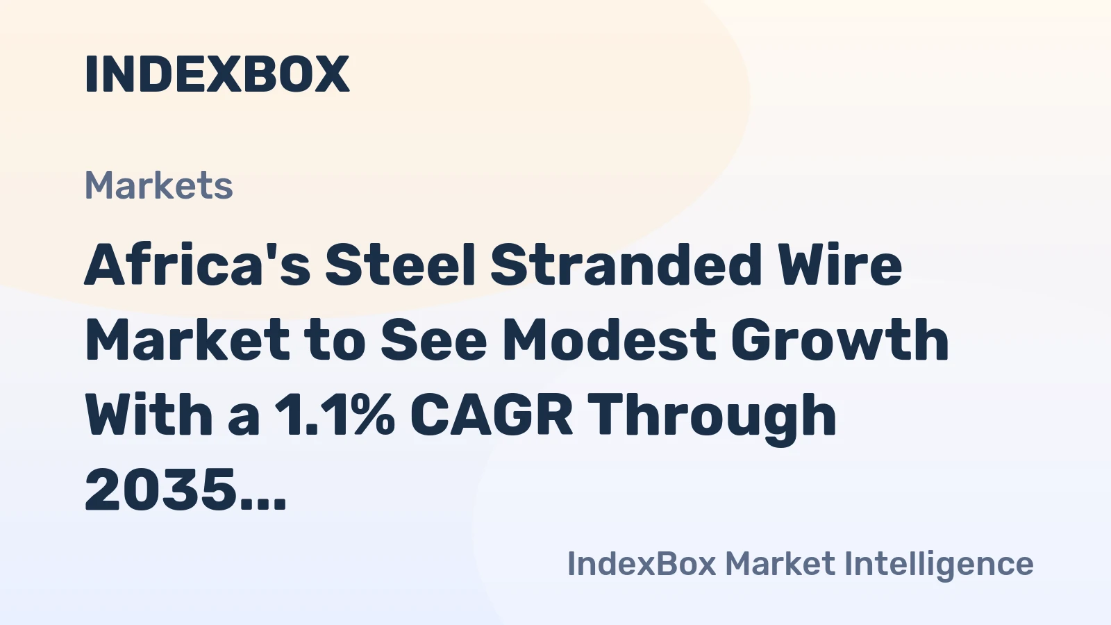 Africa's Steel Stranded Wire Market to See Modest Growth With a 1.1% CAGR Through 2035