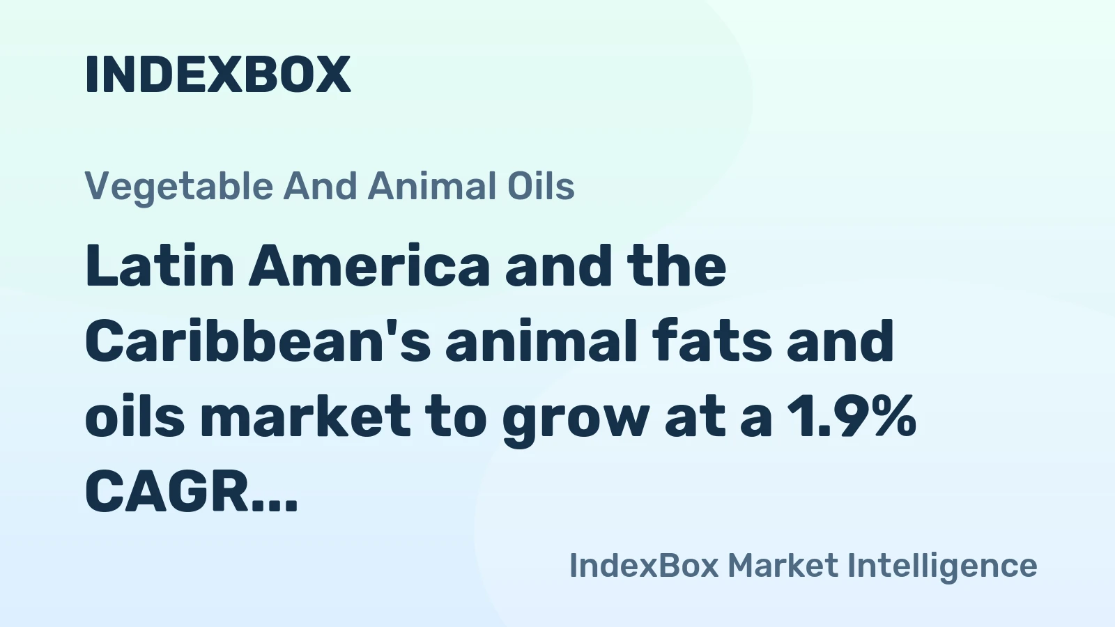 Latin America and the Caribbean's animal fats and oils market to grow at a 1.9% CAGR, reaching $1.5B by 2035 on steady demand.