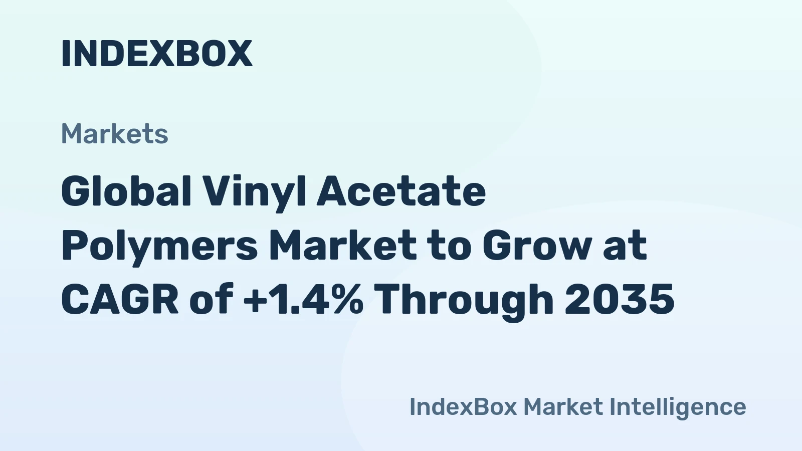 Global Vinyl Acetate Polymers Market to Grow at CAGR of +1.4% Through 2035