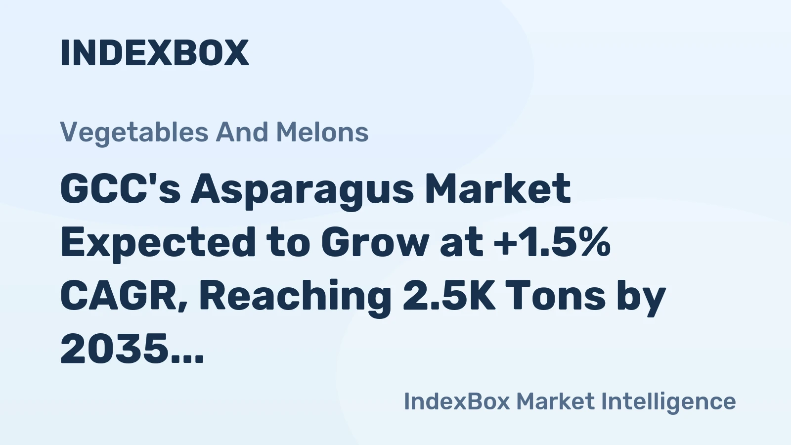 GCC's Asparagus Market Expected to Grow at +1.5% CAGR, Reaching 2.5K Tons by 2035