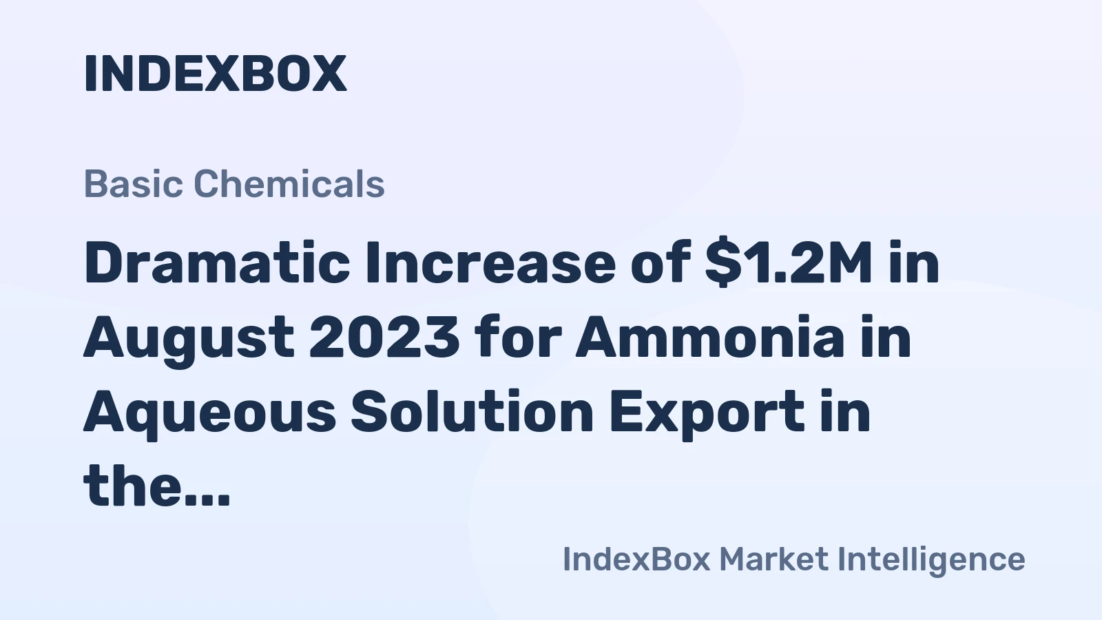 Dramatic Increase of $1.2M in August 2023 for Ammonia in Aqueous Solution Export in the Netherlands