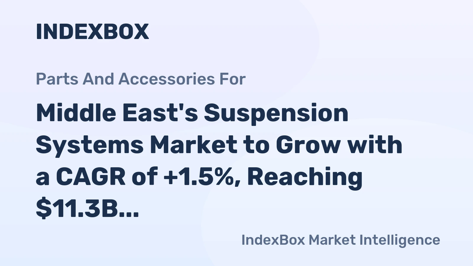 Middle East's Suspension Systems Market to Grow with a CAGR of +1.5%, Reaching $11.3B by 2035