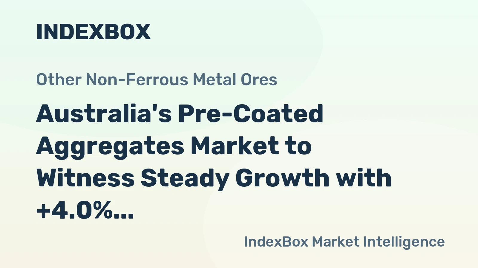 Australia's Pre-Coated Aggregates Market to Witness Steady Growth with +4.0% CAGR from 2024 to 2035