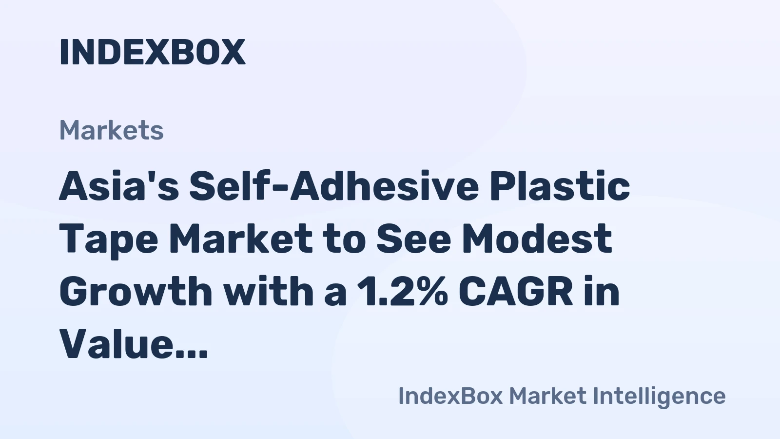 Asia's Self-Adhesive Plastic Tape Market to See Modest Growth with a 1.2% CAGR in Value
