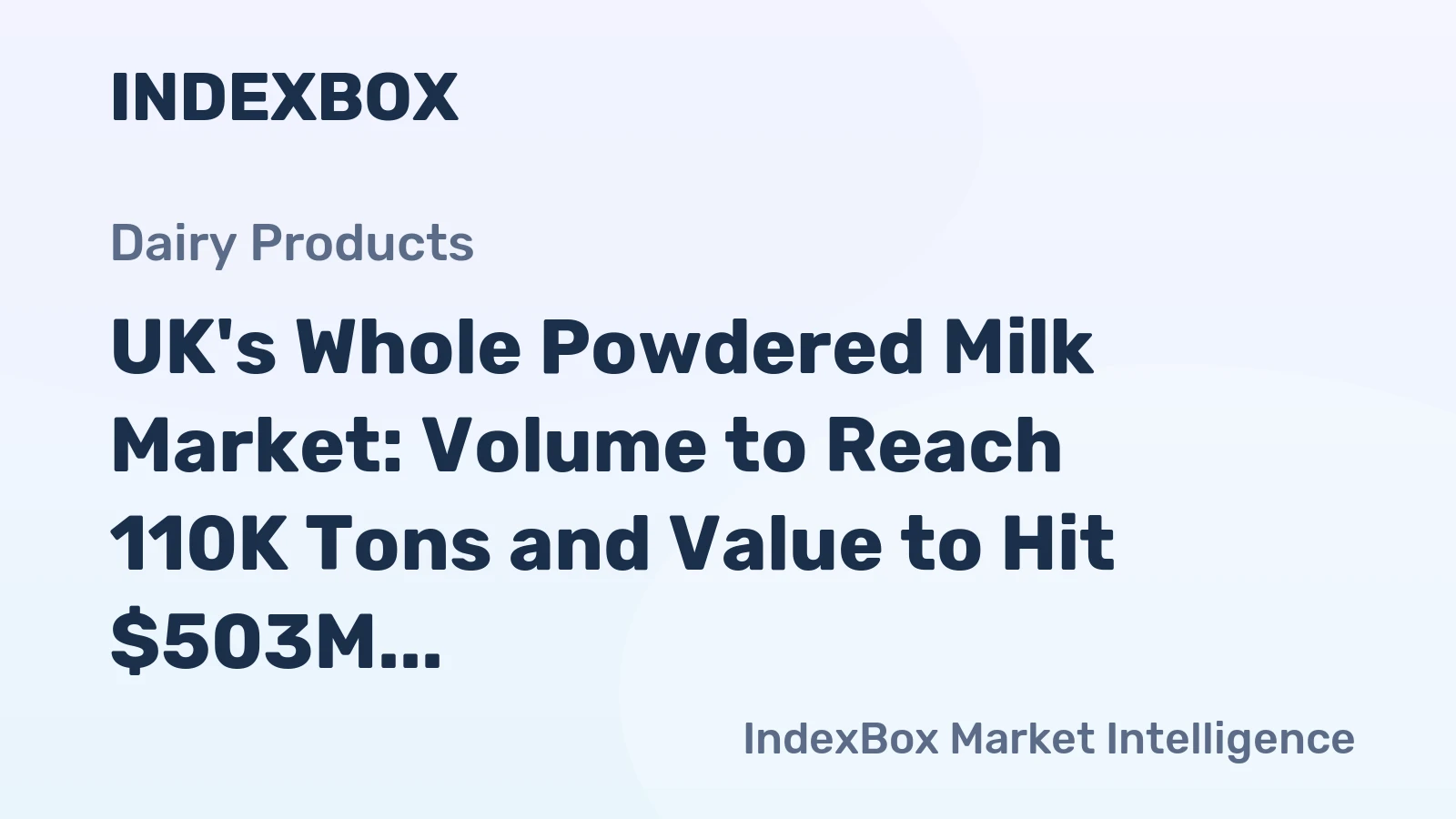 UK's Whole Powdered Milk Market: Volume to Reach 110K Tons and Value to Hit $503M by 2035