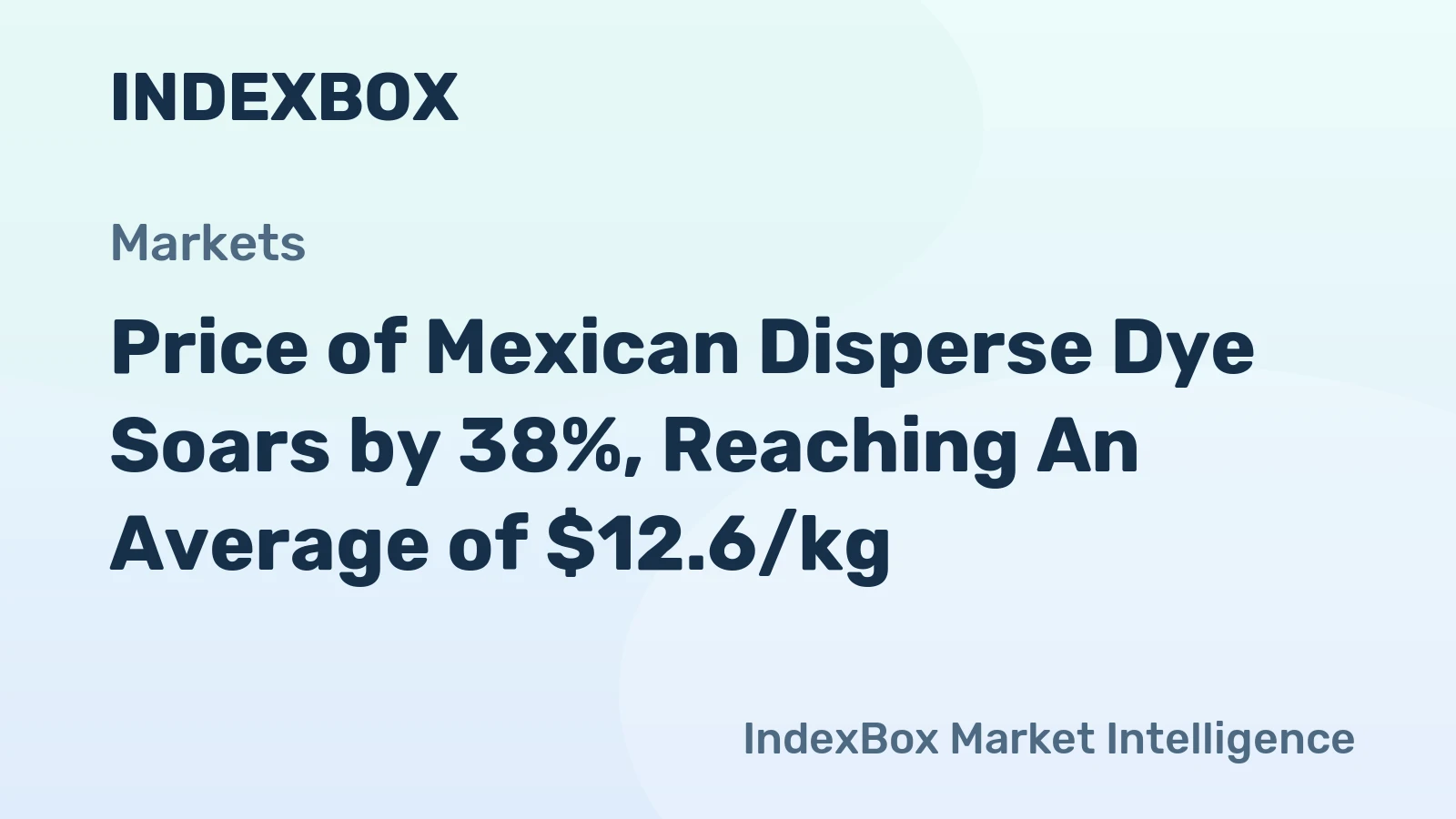 Price of Mexican Disperse Dye Soars by 38%, Reaching An Average of $12.6/kg