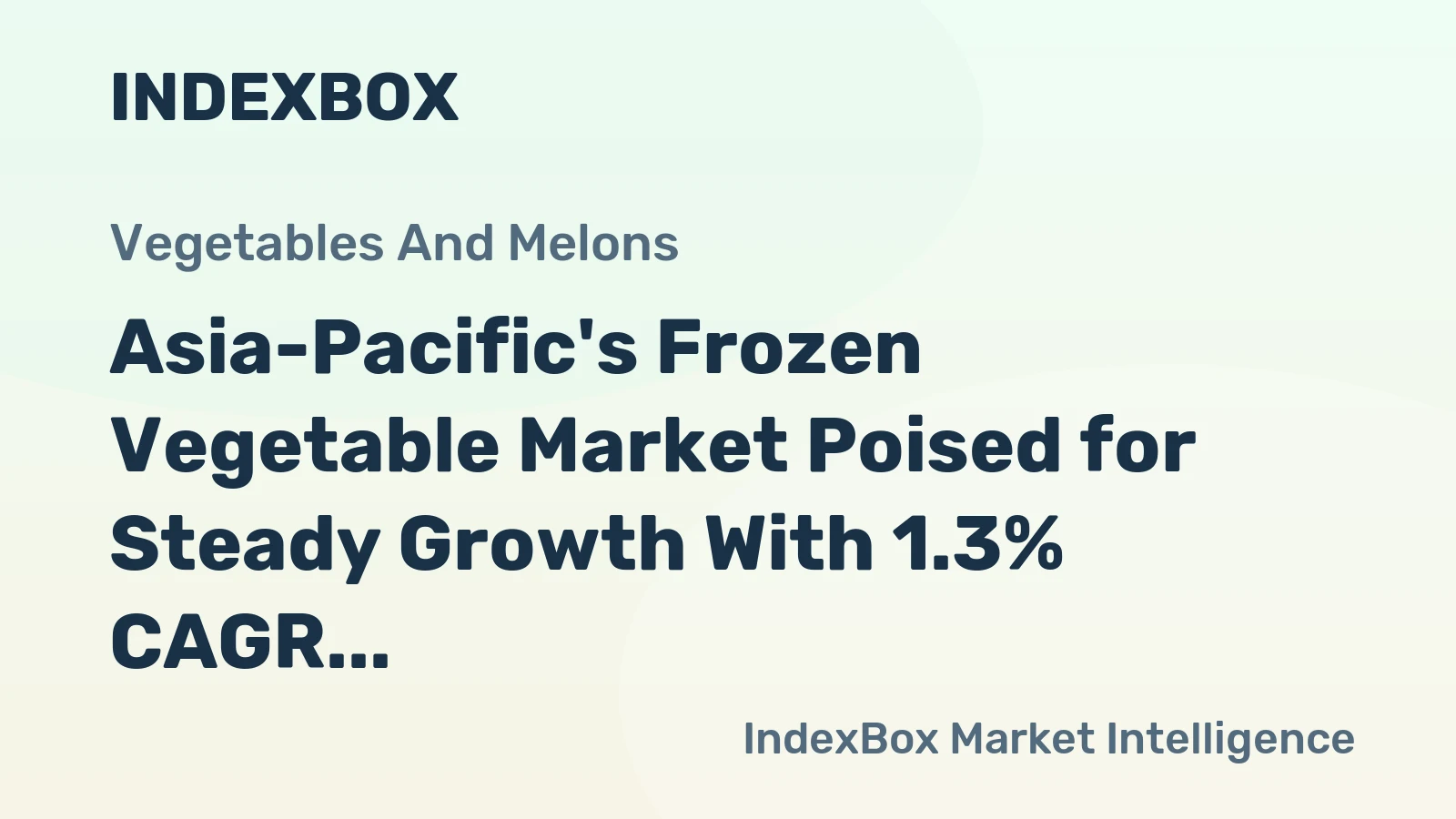 Asia-Pacific's Frozen Vegetable Market Poised for Steady Growth With 1.3% CAGR Through 2035