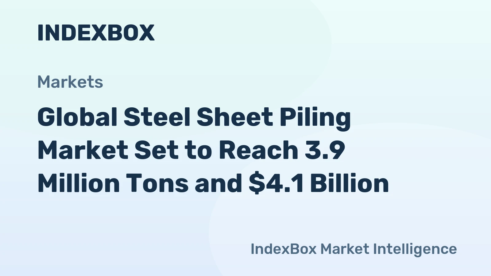 Global Steel Sheet Piling Market Set to Reach 3.9 Million Tons and $4.1 Billion