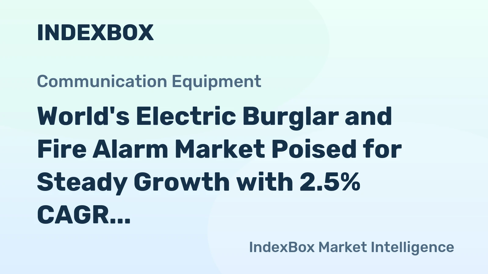 World's Electric Burglar and Fire Alarm Market Poised for Steady Growth with 2.5% CAGR Through 2035