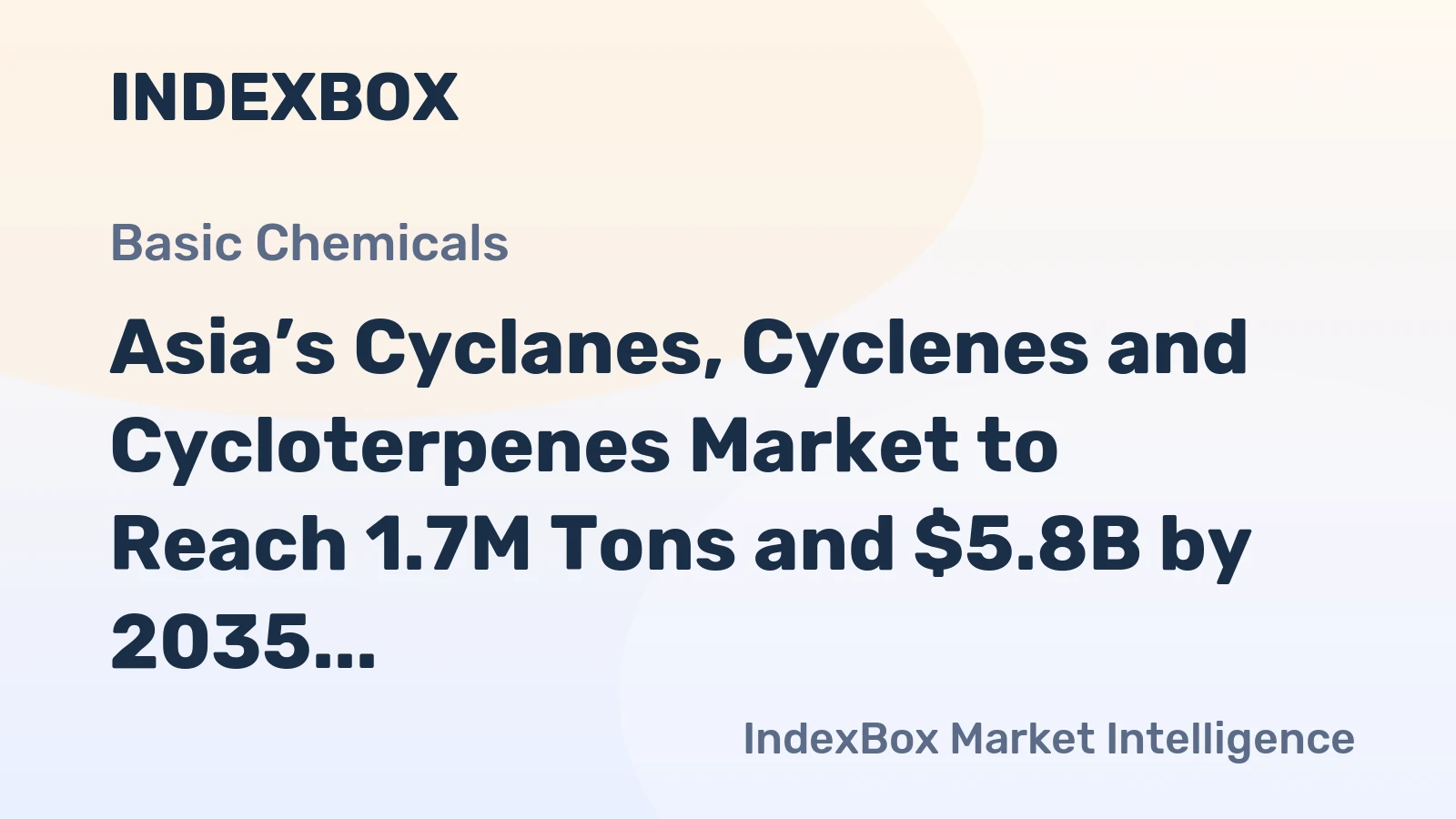 Asia’s Cyclanes, Cyclenes and Cycloterpenes Market to Reach 1.7M Tons and $5.8B by 2035