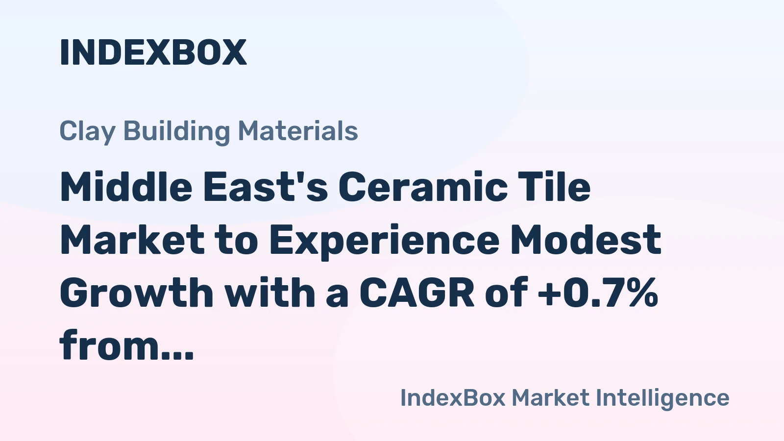 Middle East's Ceramic Tile Market to Experience Modest Growth with a CAGR of +0.7% from 2024 to 2035