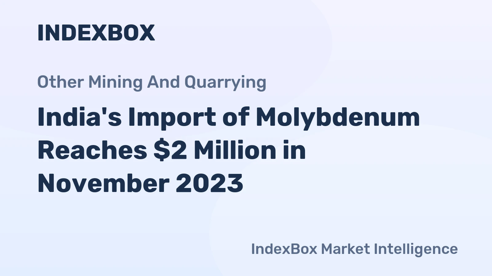 India's Import of Molybdenum Reaches $2 Million in November 2023