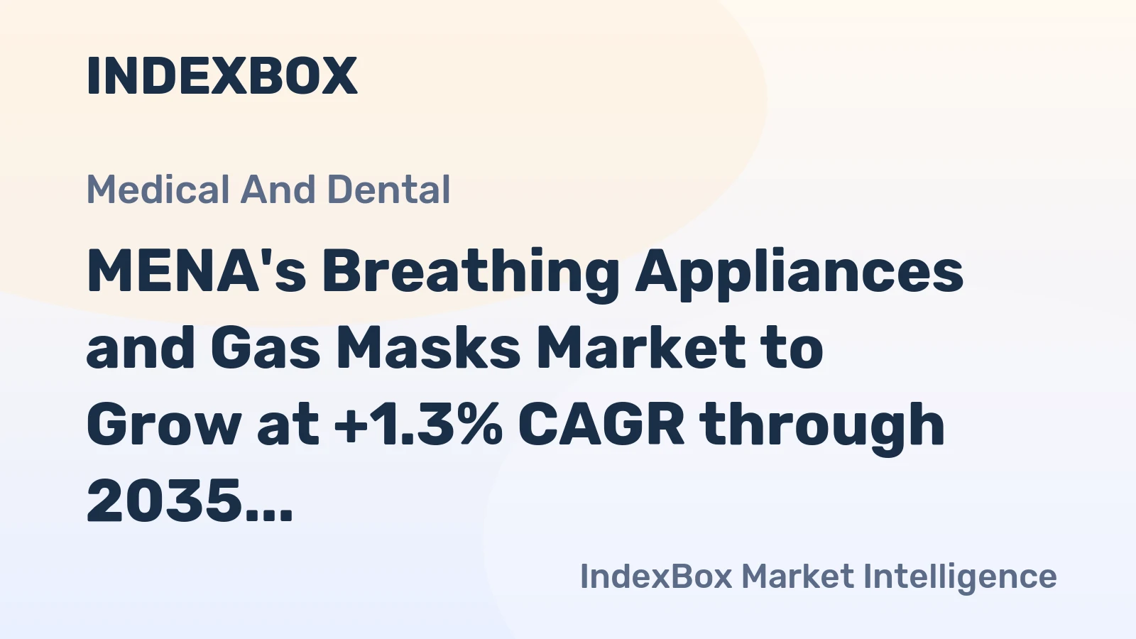 MENA's Breathing Appliances and Gas Masks Market to Grow at +1.3% CAGR through 2035