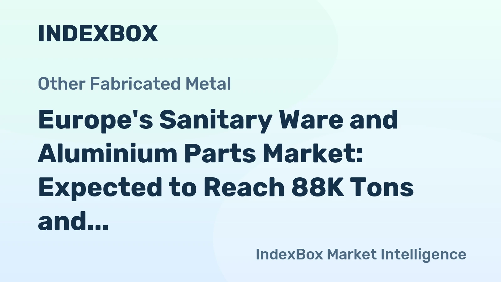 Europe's Sanitary Ware and Aluminium Parts Market: Expected to Reach 88K Tons and $1.4B by 2035