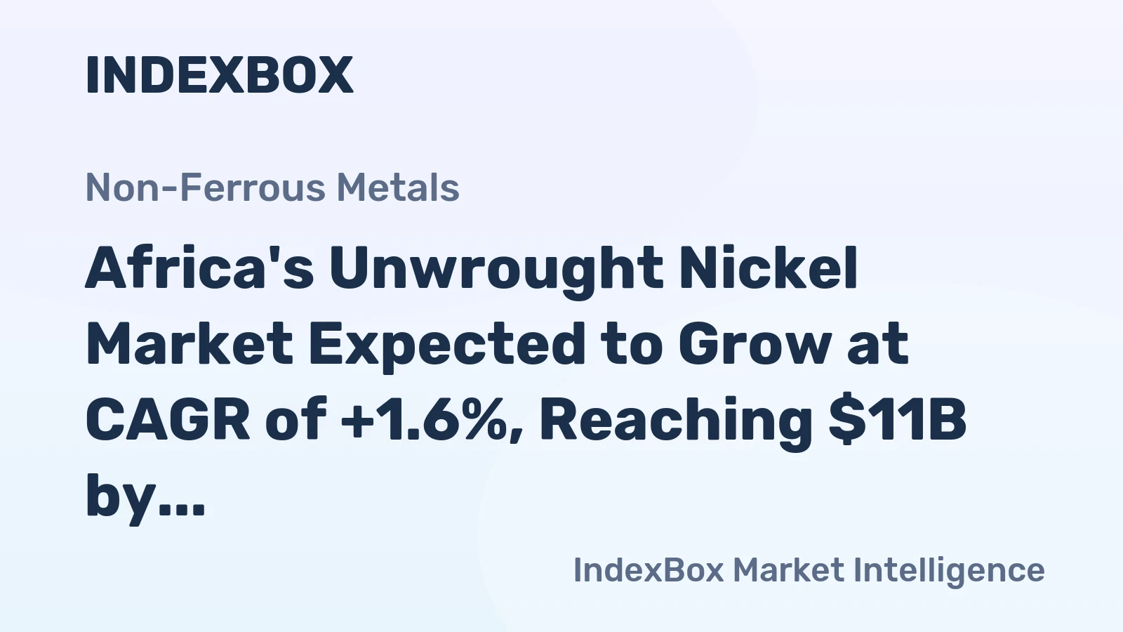 Africa's Unwrought Nickel Market Expected to Grow at CAGR of +1.6%, Reaching $11B by 2035