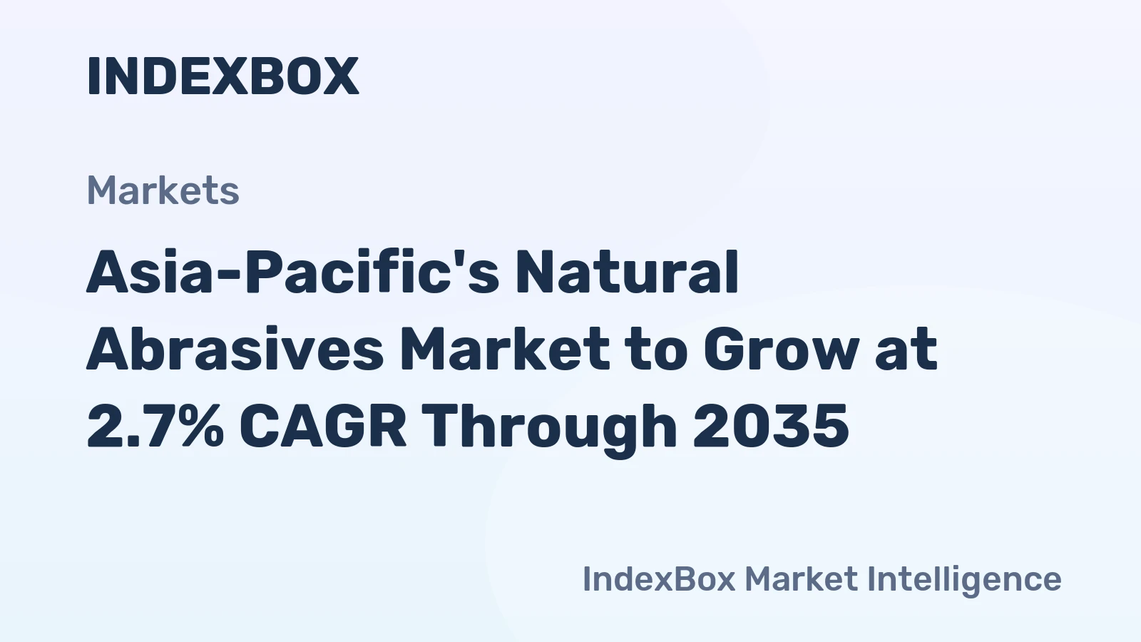 Asia-Pacific's Natural Abrasives Market to Grow at 2.7% CAGR Through 2035