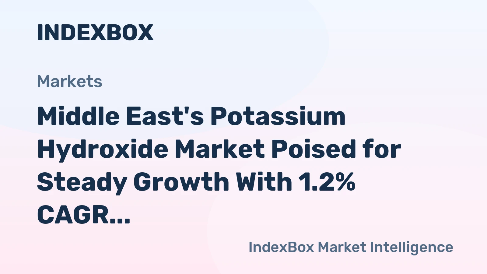 Middle East's Potassium Hydroxide Market Poised for Steady Growth With 1.2% CAGR Through 2035