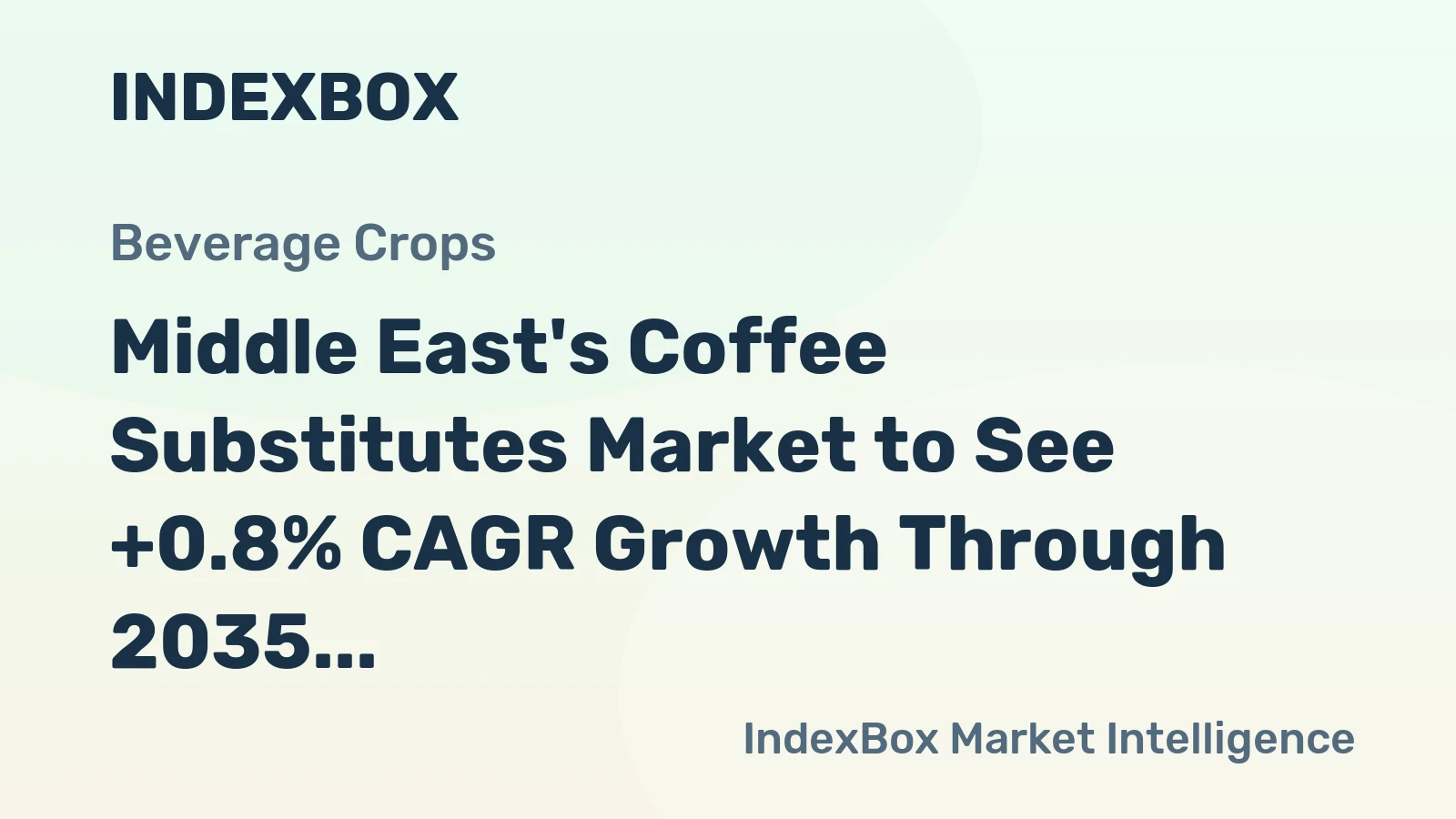 Middle East's Coffee Substitutes Market to See +0.8% CAGR Growth Through 2035